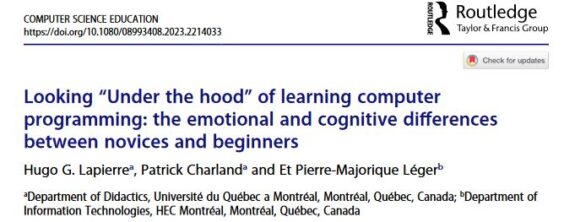 Looking “Under the hood” of learning computer programming: the ...